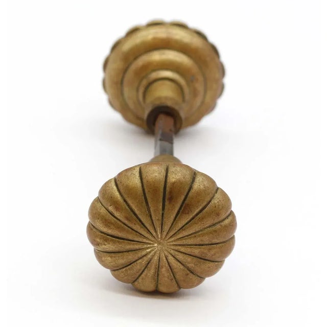 Antique Radial Bronze Fluted Door Knob Set | Chairish