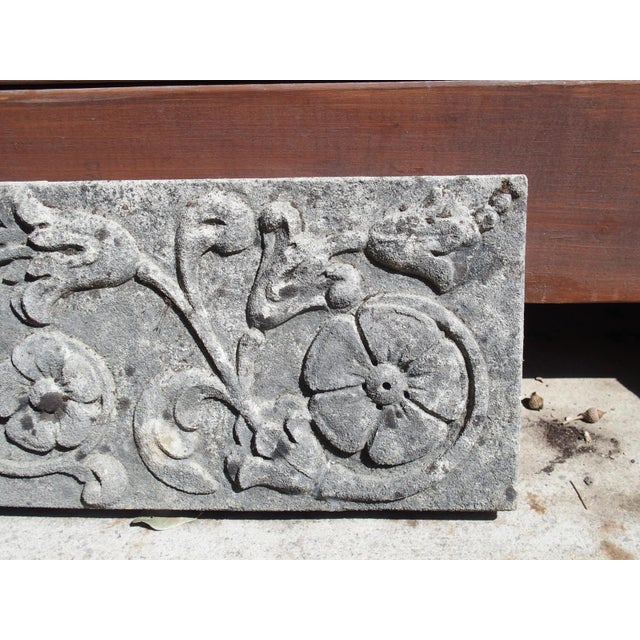 Small Carved Limestone Bas Relief Plaque From Italy | Chairish
