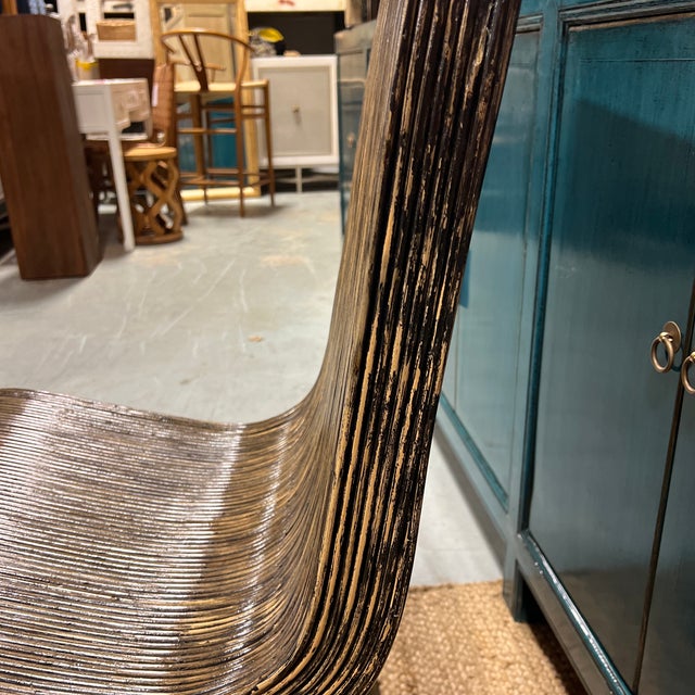 Black Wash Pencil Reed Rattan Snake Style Chair | Chairish
