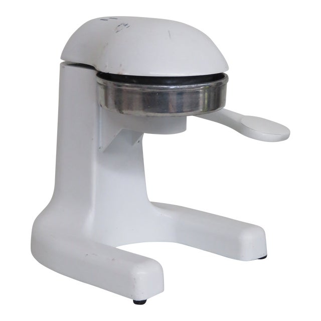 Retro White and Chrome Manual Citrus Orange Press Juicer | Chairish