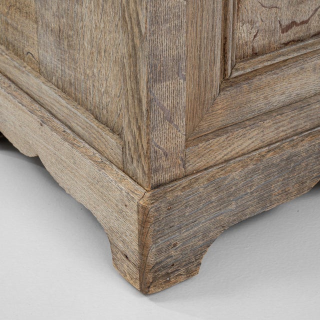 19th Century French Bleached Oak Bedside Table | Chairish