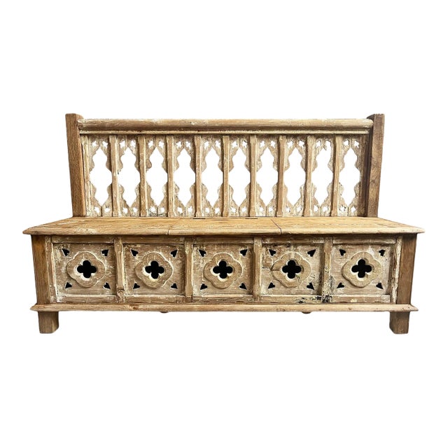 Vintage Old India Church Bench | Chairish