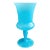 Late 20th Century Turquoise Blue Opaline Stemmed Glass Vase | Chairish