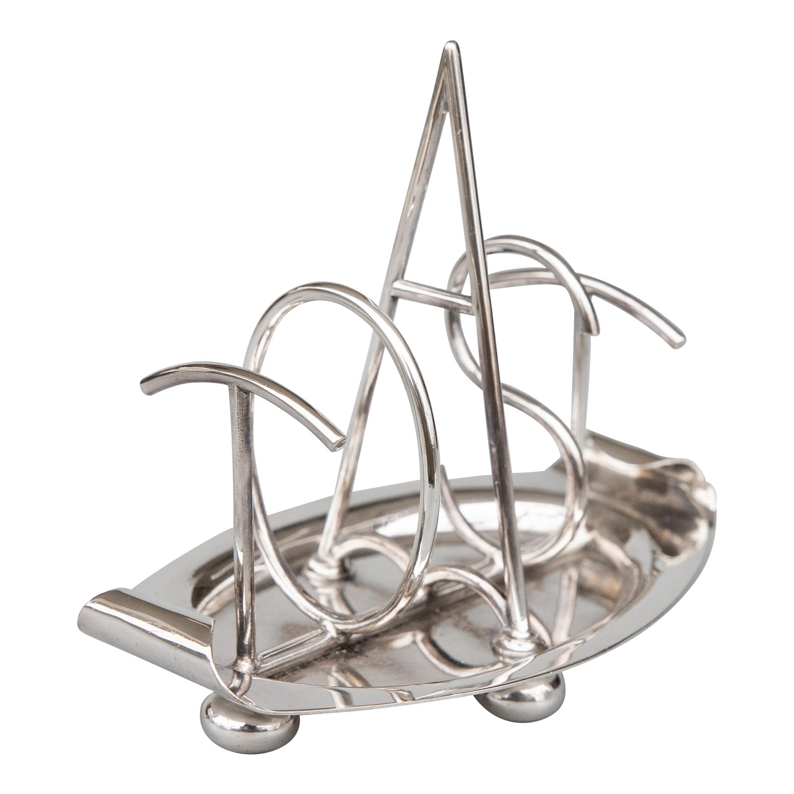 Antique English Walker & Hall Sheffield Silver Plate Toast Rack | Chairish