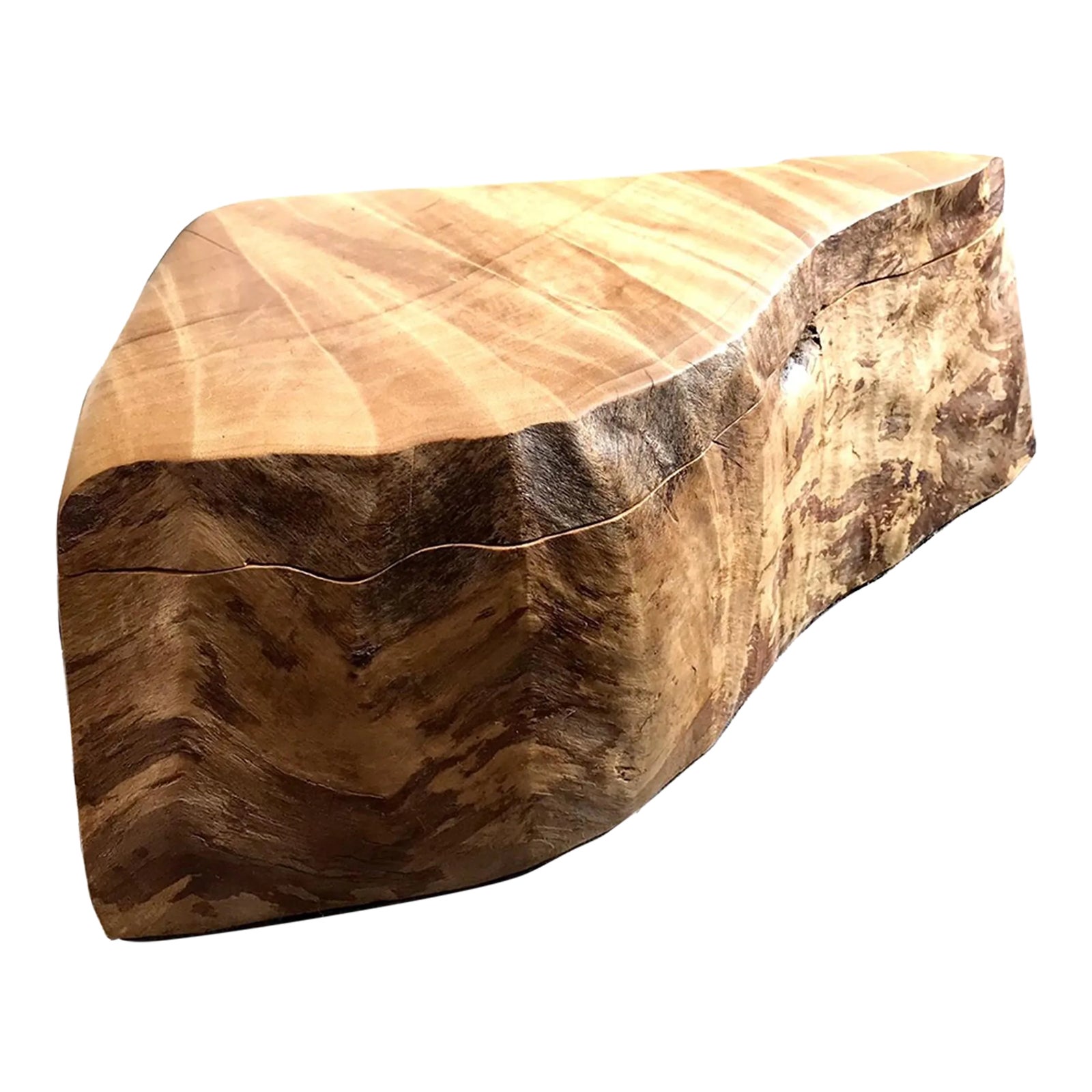 Vintage Modernist Live Raw Edge Wood Box | Chairish