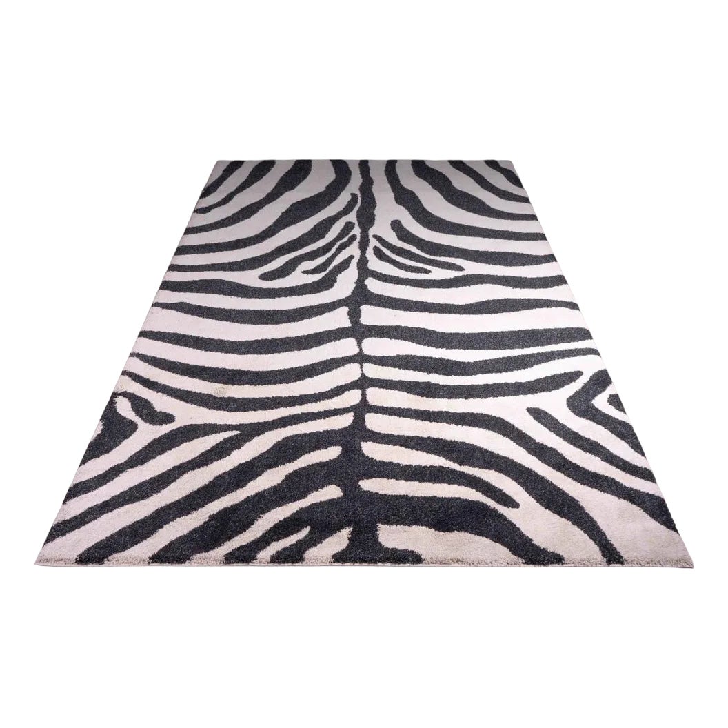 Rectangular Zebra Rug from Aland | Chairish