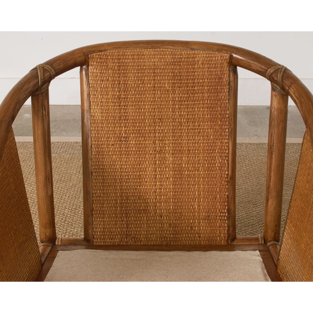 McGuire Organic Modern Rattan Raffia Lounge Chair | Chairish