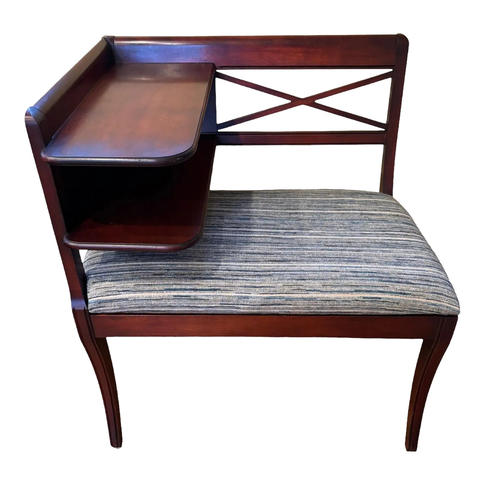 Mid 20th Century Telephone "Gossip" Bench | Chairish
