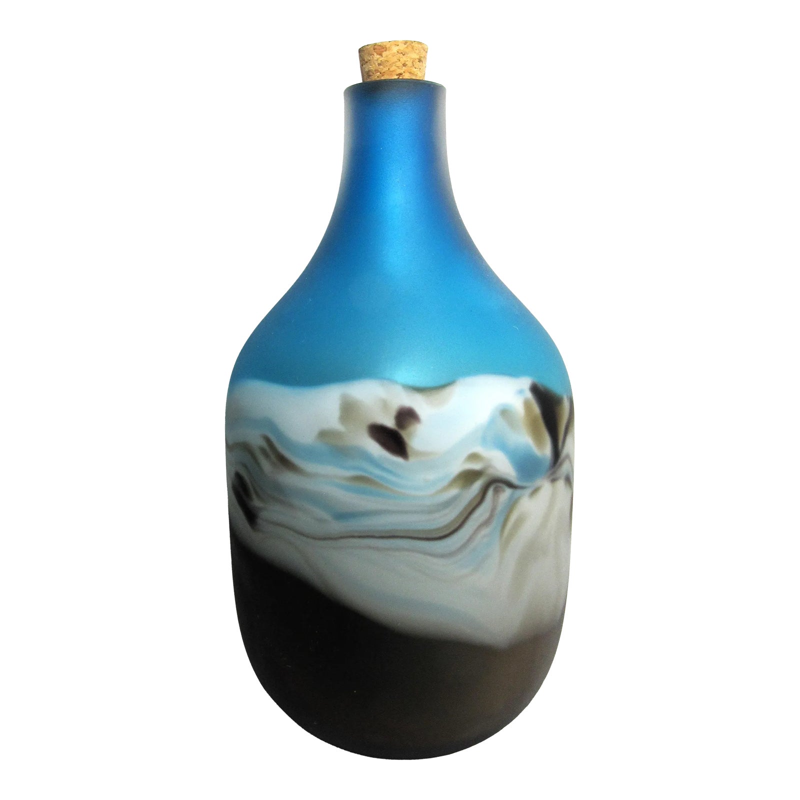 Vintage Coastal Beach Art Glass Jug Bottle Vase | Chairish