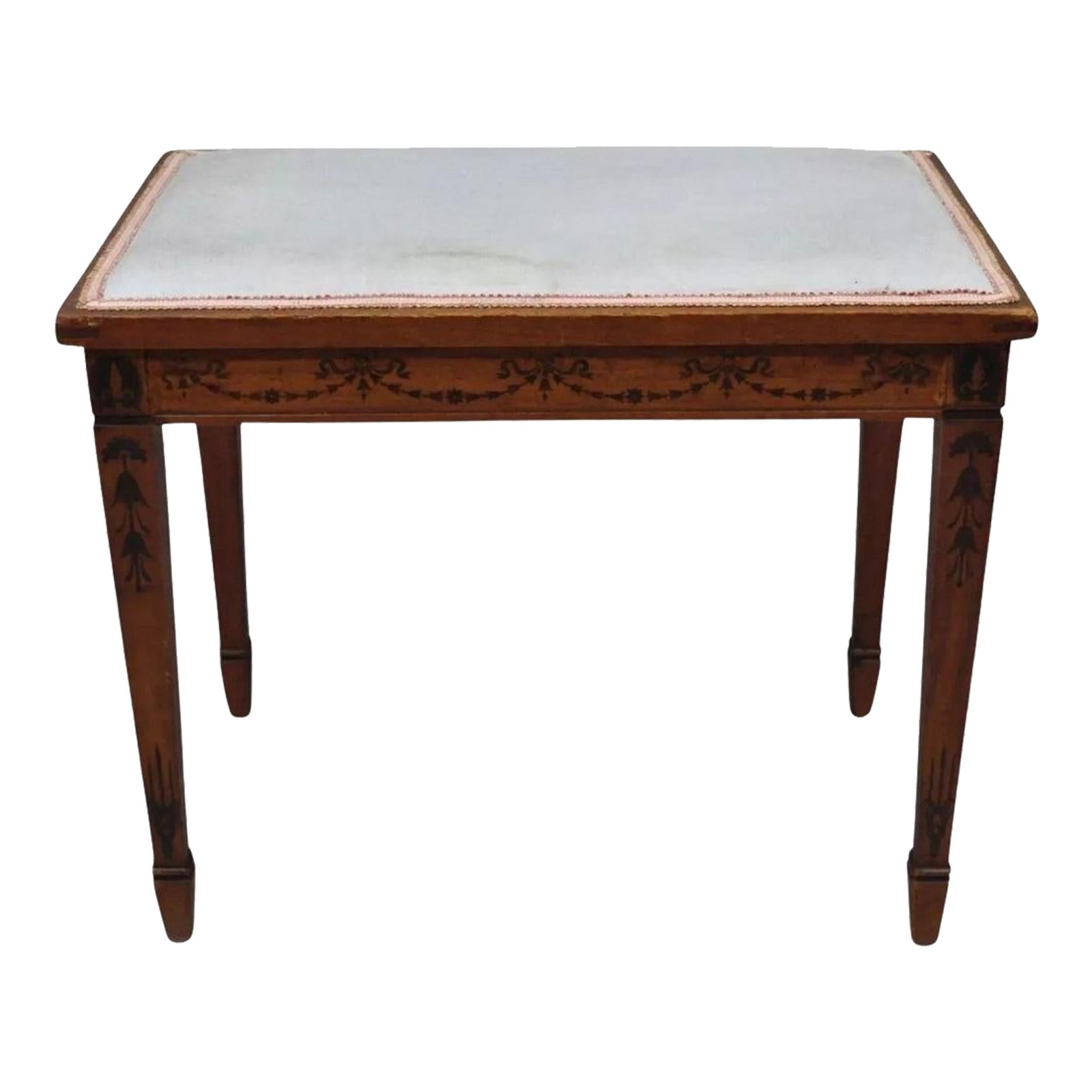 Early 20th Century Antique English Adams Style Drape Bell Flower Inlay ...