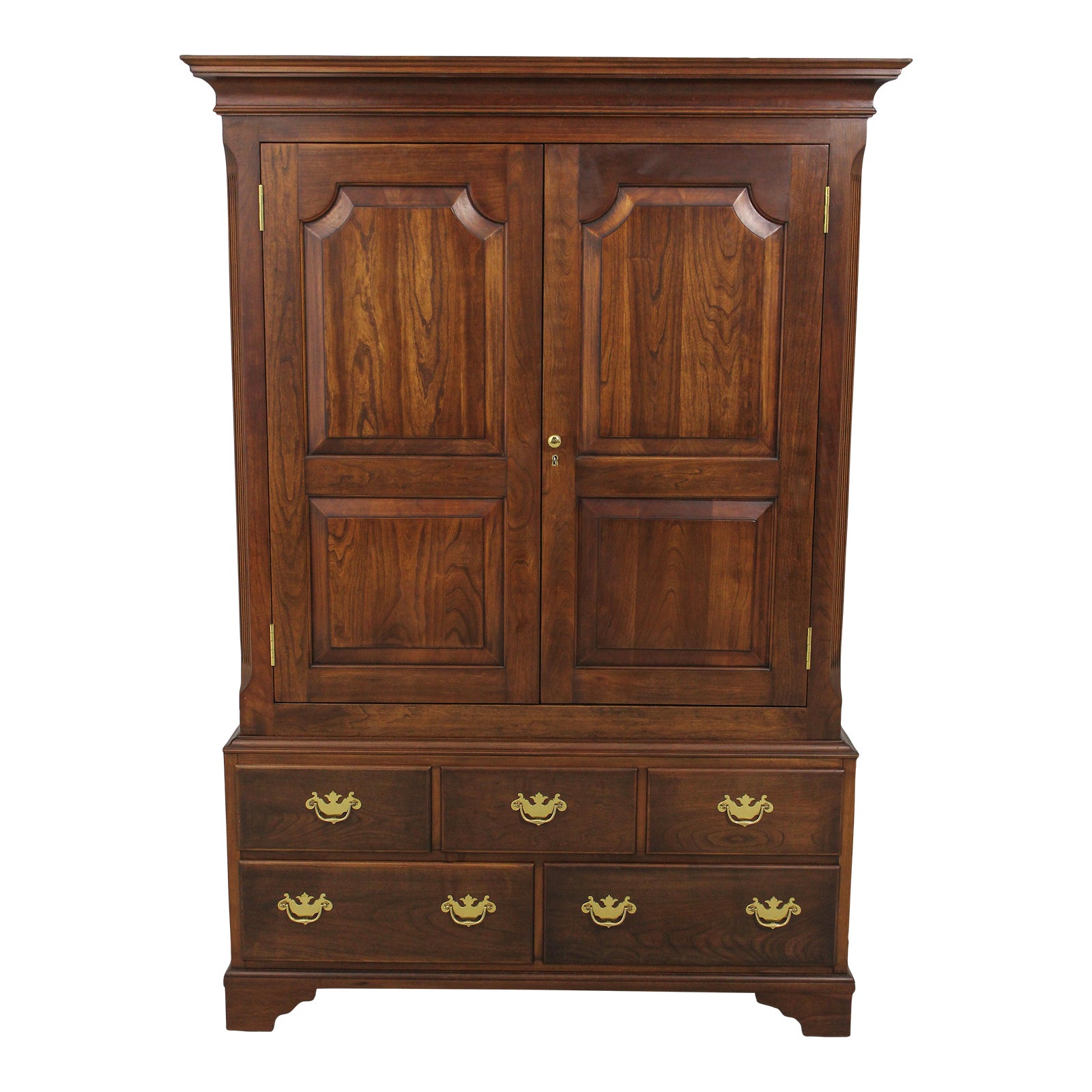 Custom Made Solid Cherry Bedroom Armoire Chifferobe | Chairish