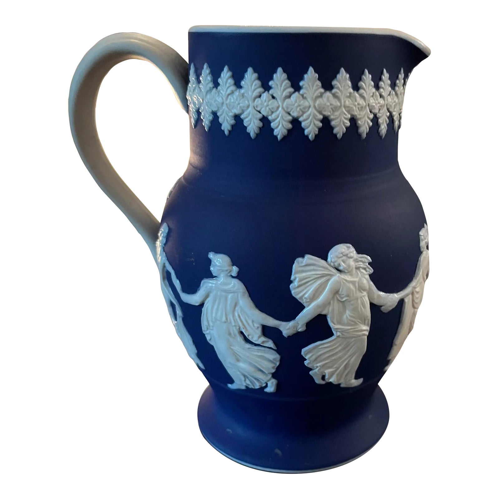 1950s Dudson Hanley Blue Jasperware Pitcher | Chairish