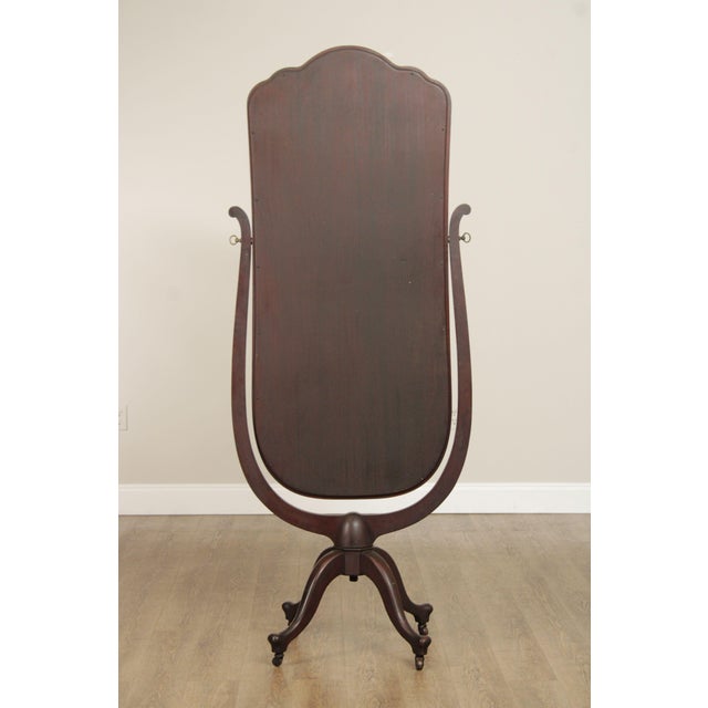 Antique Mahogany Cheval Standing Mirror | Chairish
