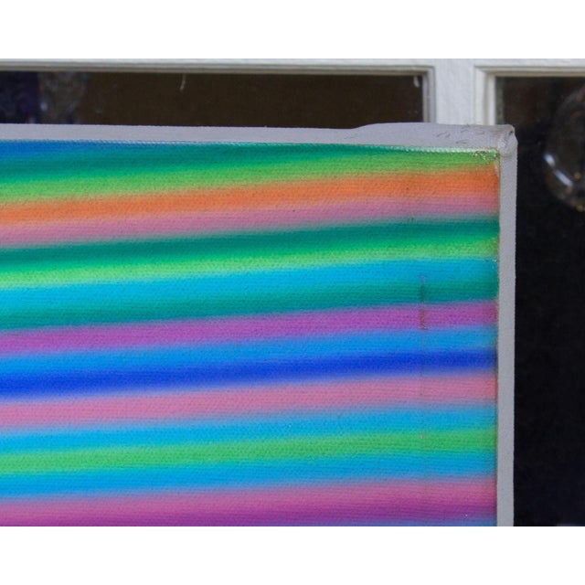 1976 Acrylic on Canvas Abstract Airbrush Painting Signed by Artist ...