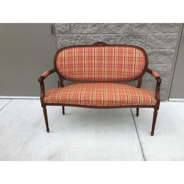 Vintage American Classical Plaid Tea Sofa | Chairish