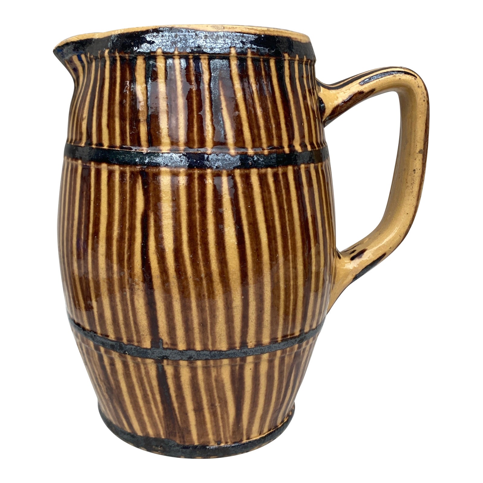 French Pottery Pitcher Savoie With Stripes, Circa 1890 | Chairish