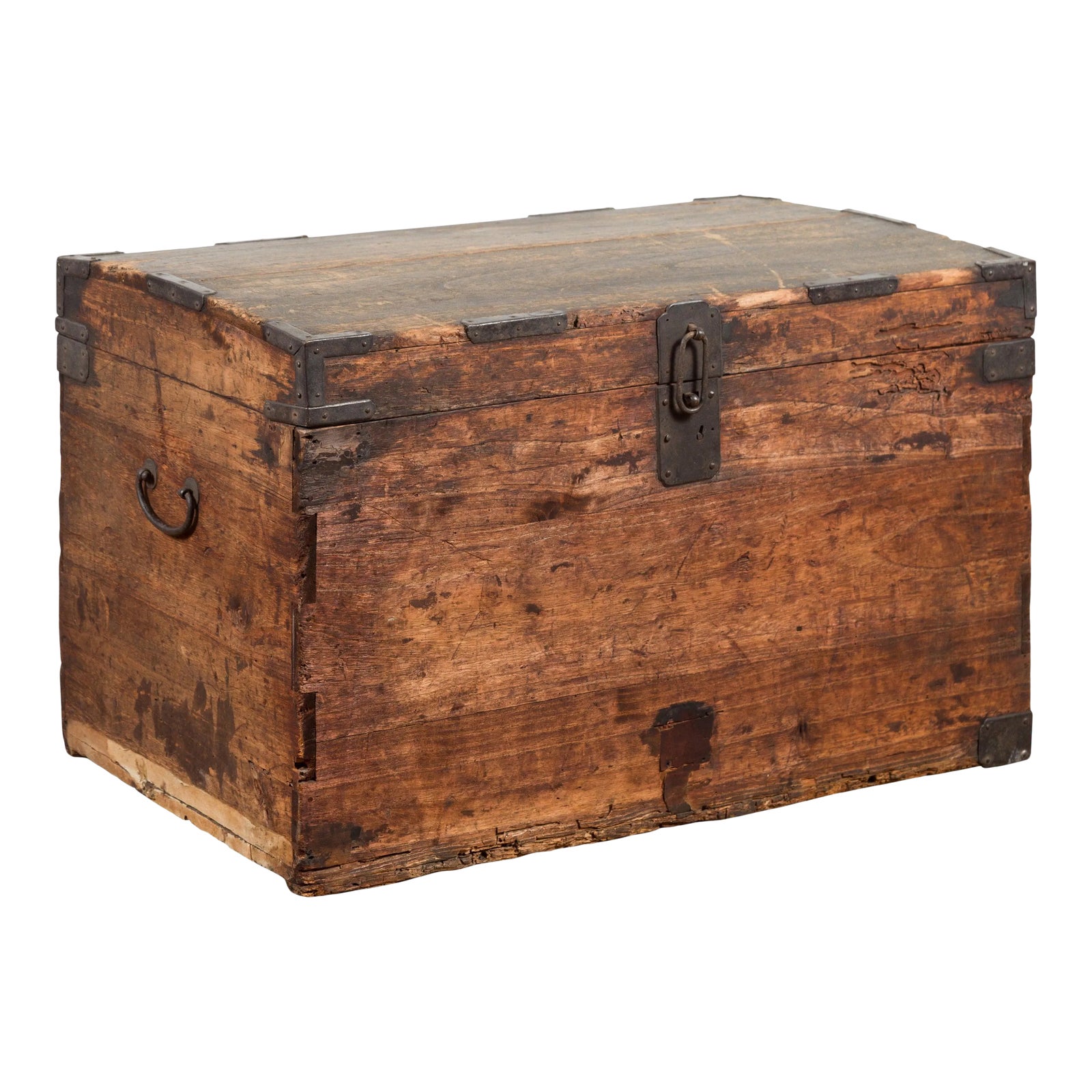 Japanese Meiji Period 19th Century Blanket Chest with Iron Hardware and ...