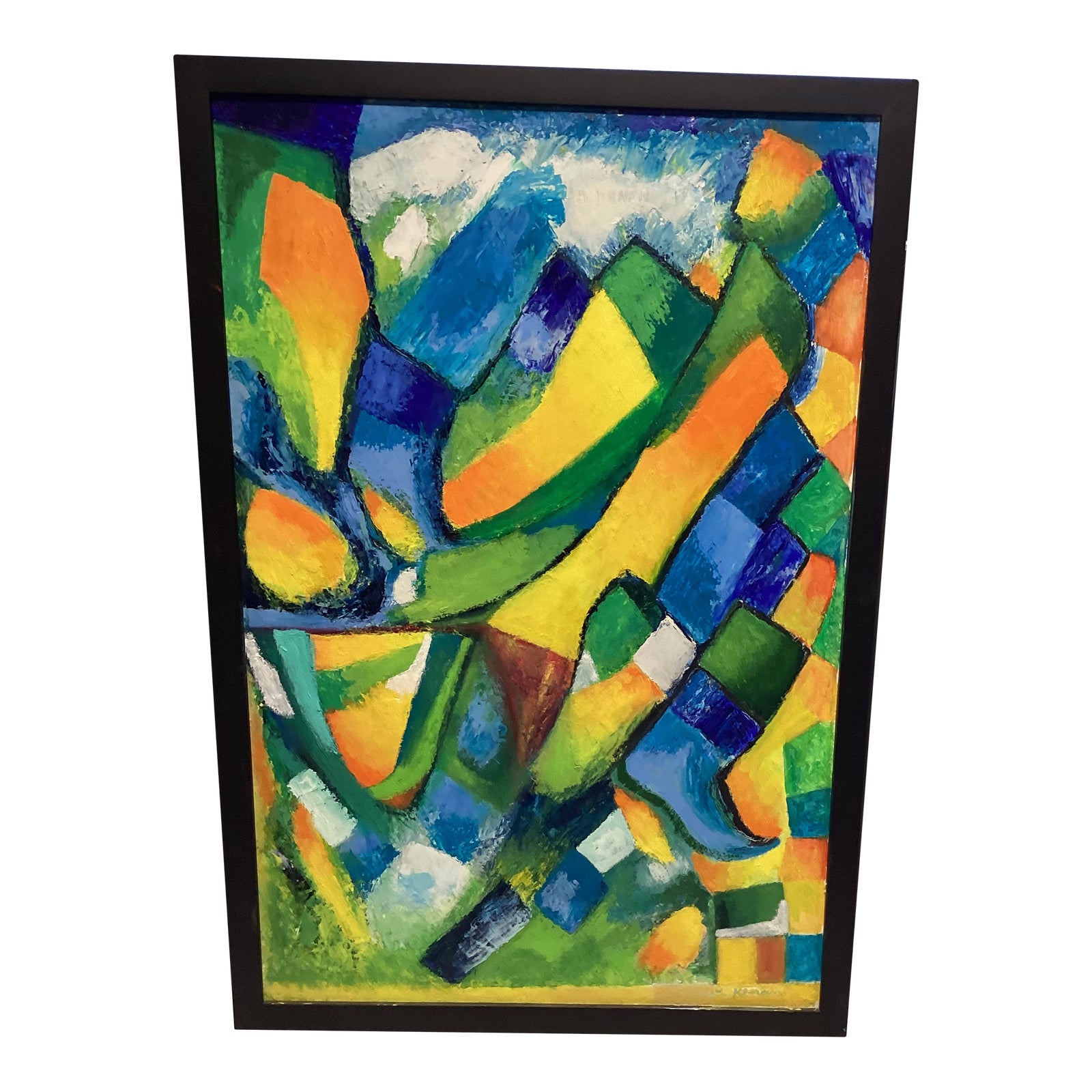 Abstract Oil Painting by Listed Artist David Kenan | Chairish