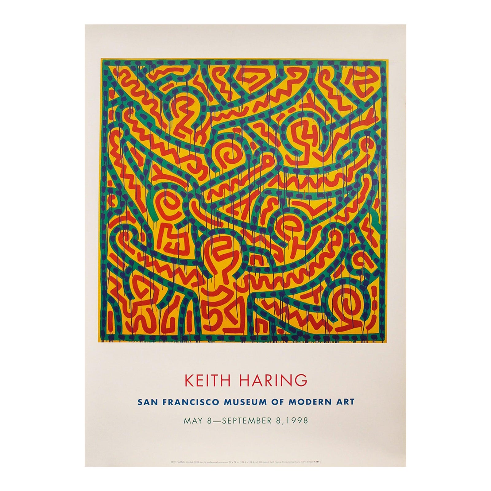 1998 Keith Haring Poster, San Francisco Museum of Modern Art | Chairish