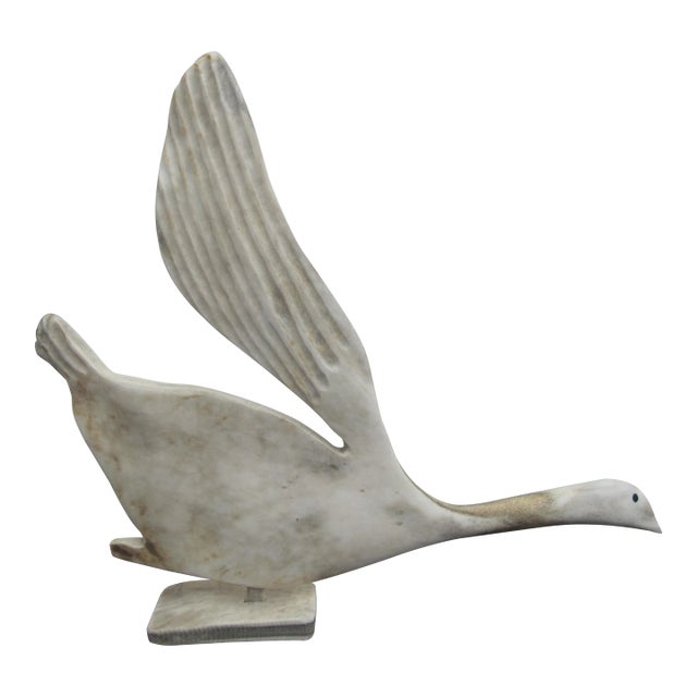 Canadian Native Inuit Carved Caribou Antler Flying Bird Art Sculpture ...