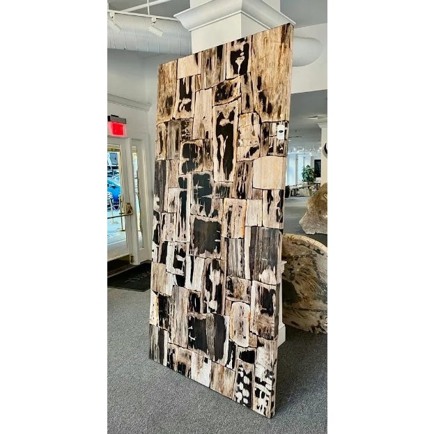 Early 21st Century Fossil Wood Mosaic Table Top Slab | Chairish
