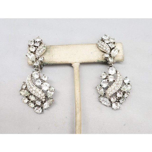 Vintage 1968 Ad Piece Signed Crown Trifari Rhodium Plated Clear ...