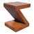 Leather Clad Zig Zag Side Table | Chairish