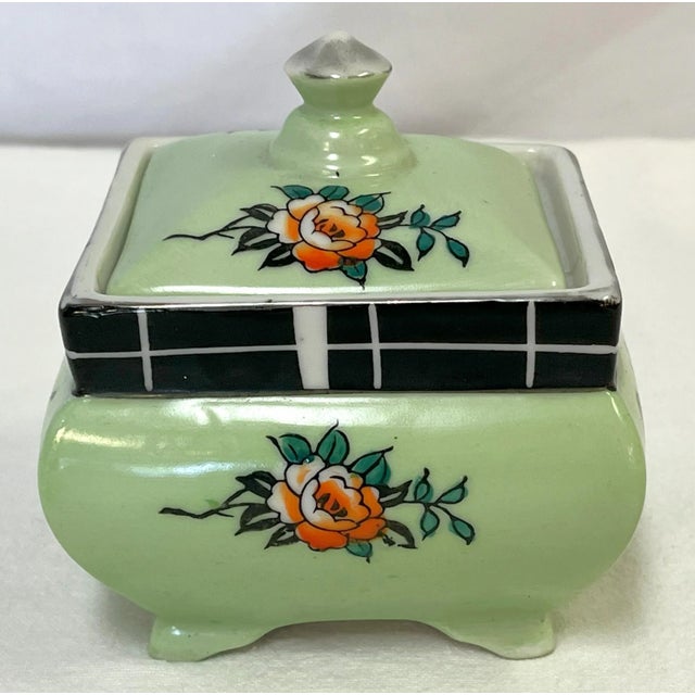 Early 1900's Hand Painted Porcelain Box Made in Japan | Chairish
