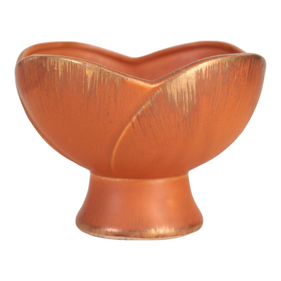 1963 Sun Glo Ceramic Pedestal Bowl by Inarco | Chairish