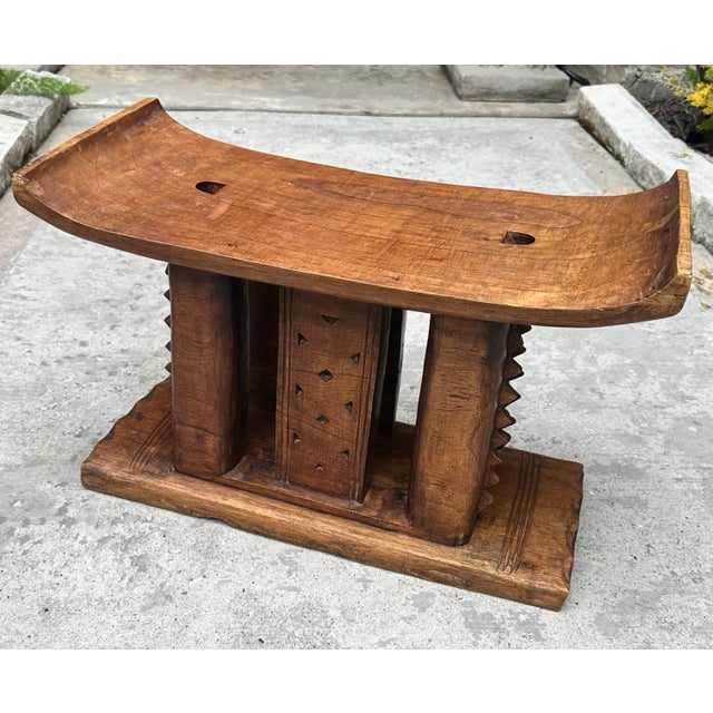 1940s Vintage African Ashanti Wood Tribal Stool Akan Stool From West ...