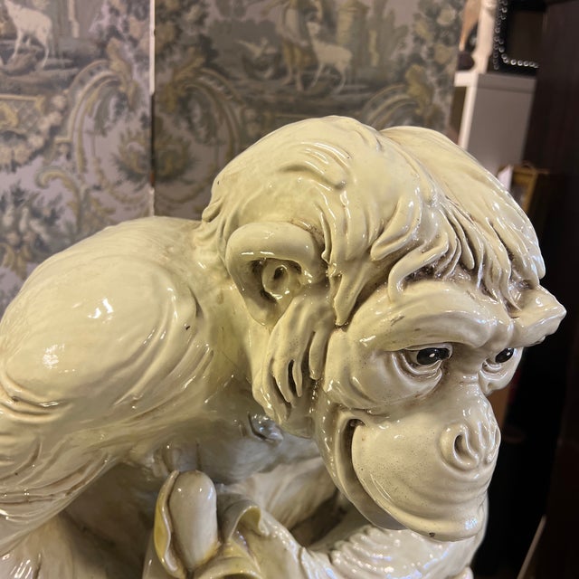 Late 20th Century Vintage Plaster Monkey Statue | Chairish
