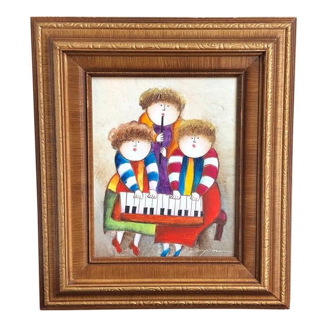 J. Roybal Musical Trio Acrylic on Canvas, Framed | Chairish