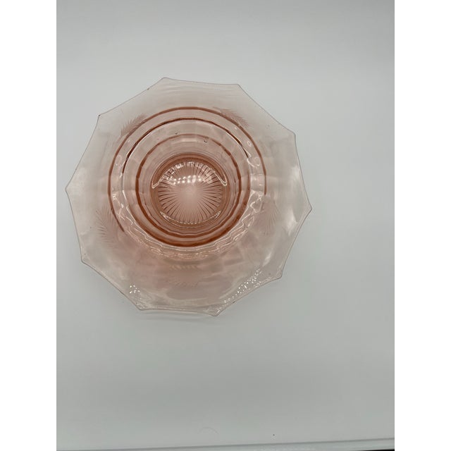 Antique Cambridge Pink Decagon 10 Sided Rolled Edge 14” Centerpiece ...