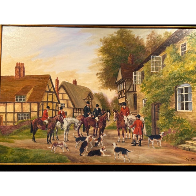 20th Century Traditional English Fox Hunt Oil Painting - Signed | Chairish