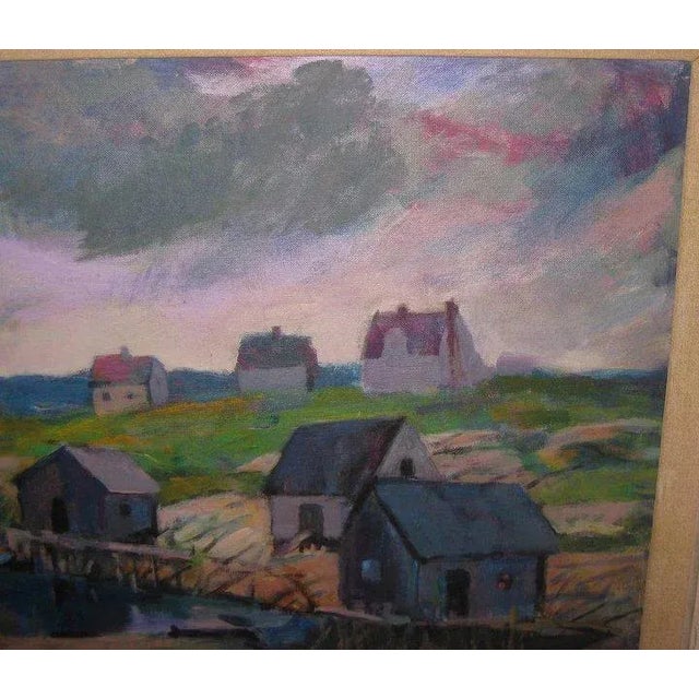 1964 Maine Modernist Oil Painting by Edward Goldman | Chairish