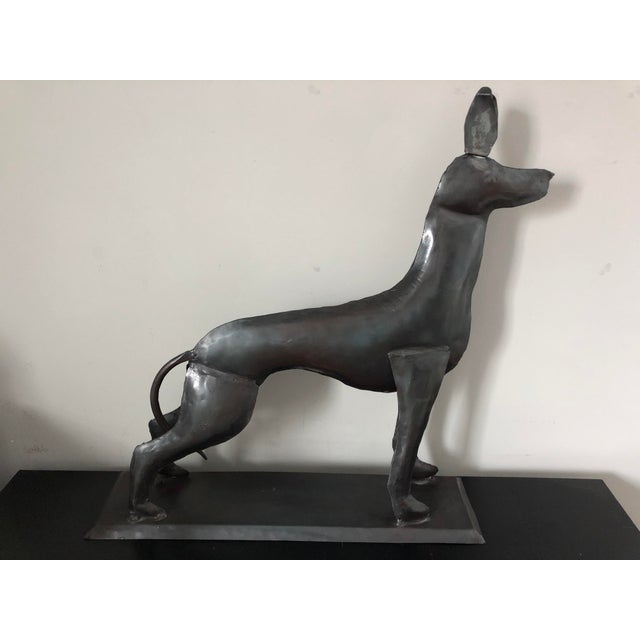 Metal Whippet Dog Sculpture | Chairish