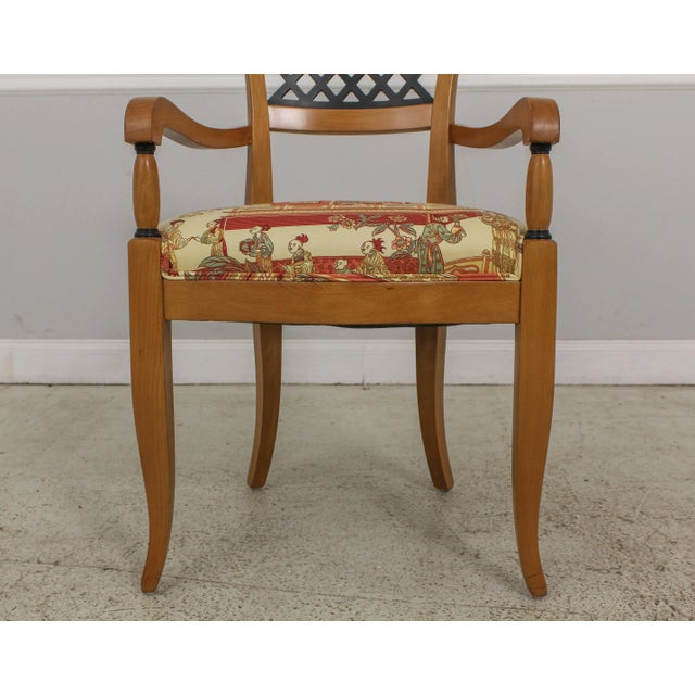 Set of 4 Regency Style Armchairs W. Chinoiserie Upholstery | Chairish