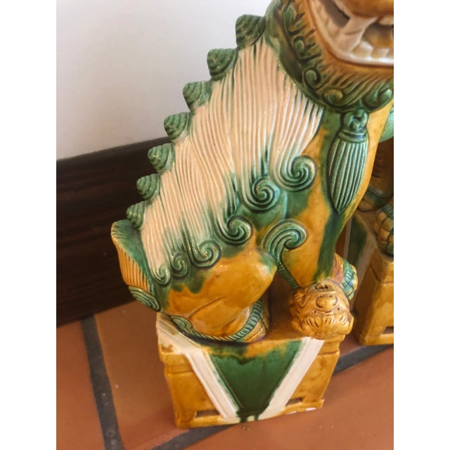 Large Ceramic Foo Dogs - a Pair | Chairish