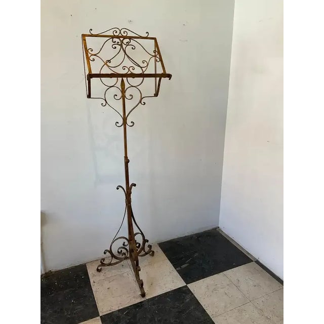 1960s Italian Gilt Iron Music Stand | Chairish