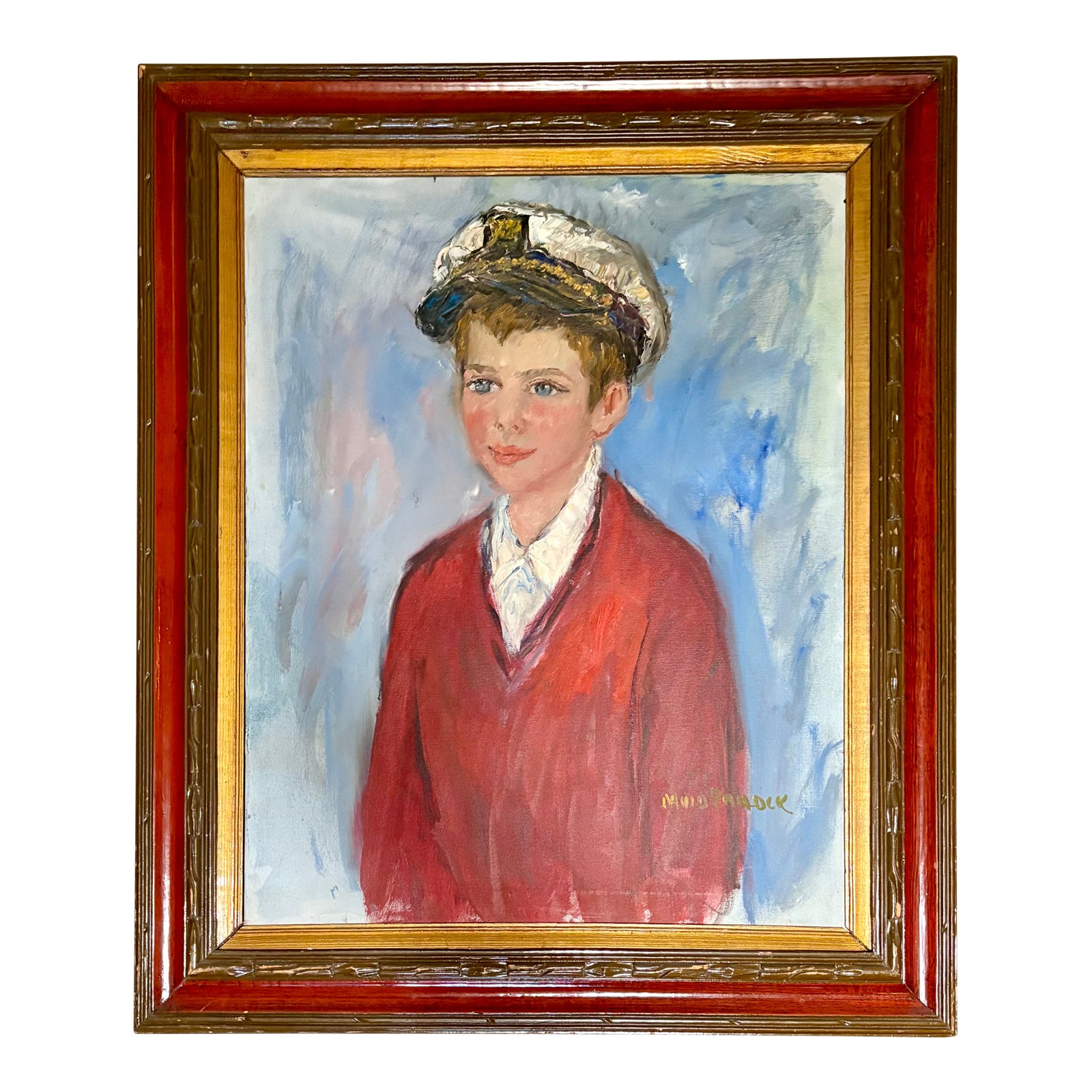 Original Portrait Junior Ship’s Captain Oil on Canvas, Signed by Artist ...