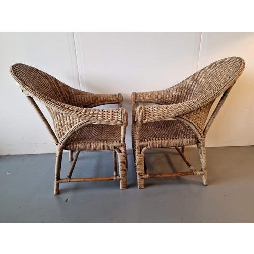 Vintage Burmese Woven Rattan Lounge Chairs, Set of 2 | Chairish