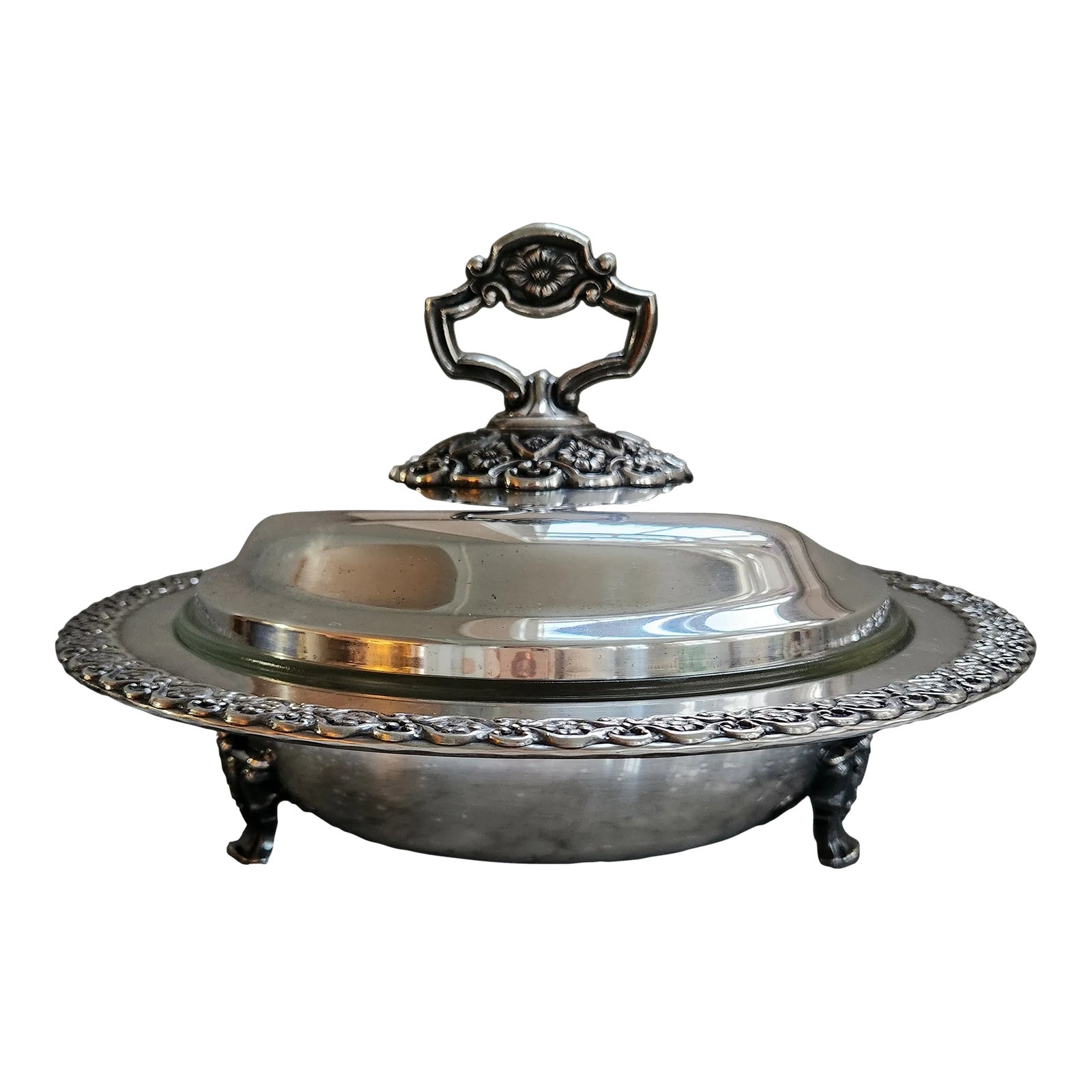 Vintage Silver Plate Chaffing Dish / Covered Dish | Chairish
