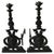 Large Iron North Wind and Dolphin Andirons - a Pair | Chairish