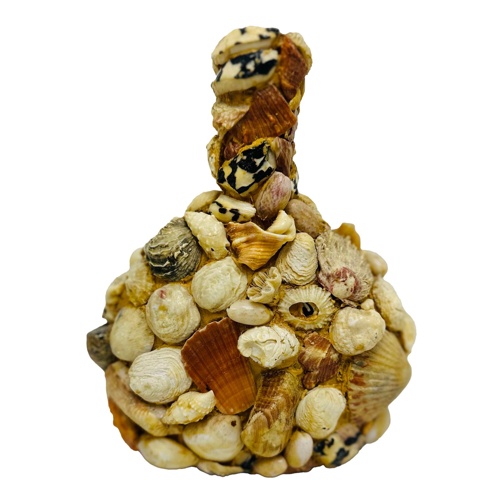 Vintage Shell Art Bottle | Chairish