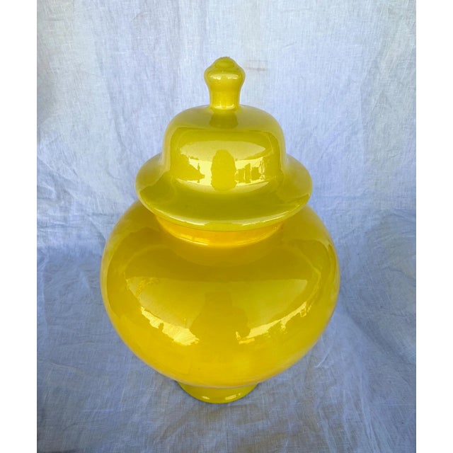 W & J Sloan Bright Yellow Ginger Jar | Chairish