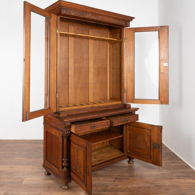 Tall French Walnut Gun Cabinet, Circa 1890 | Chairish