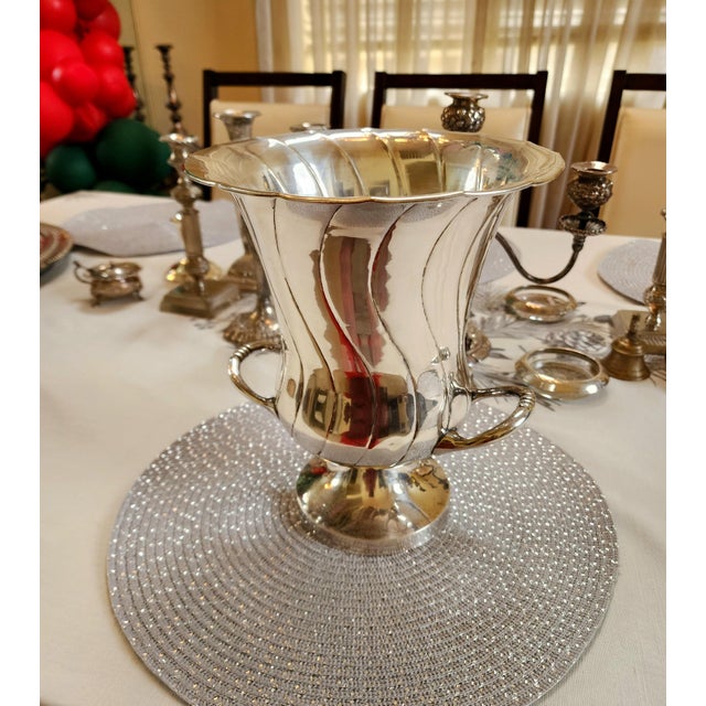 Vintage Silver Plated Trophy Cup Champaign Chiller Ice Bucket | Chairish
