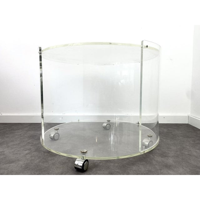Rollable Acrylic Glass Table, 1980s | Chairish