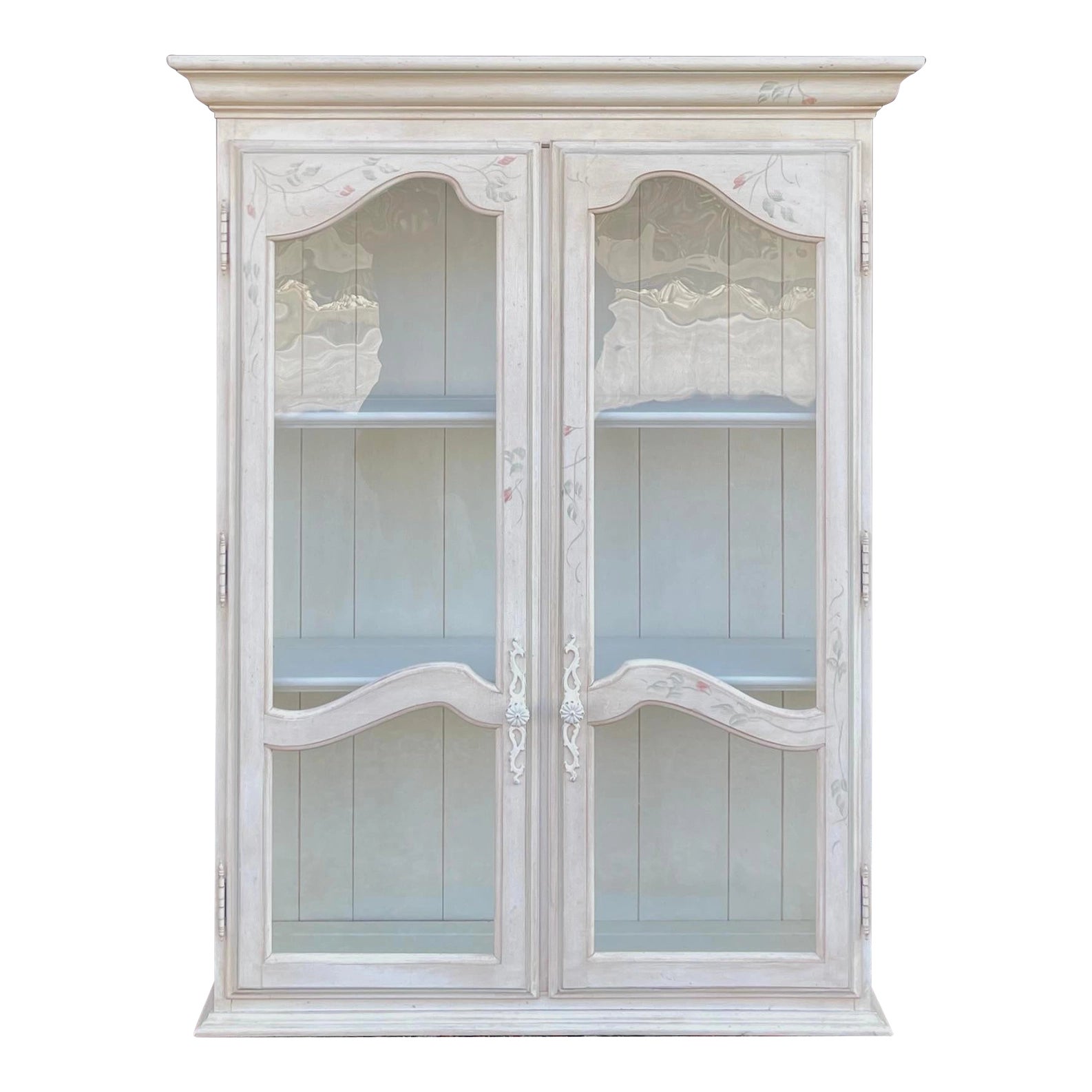 1990s Ethan Allen Country French Hand Decorated Birch Secretary Topper ...