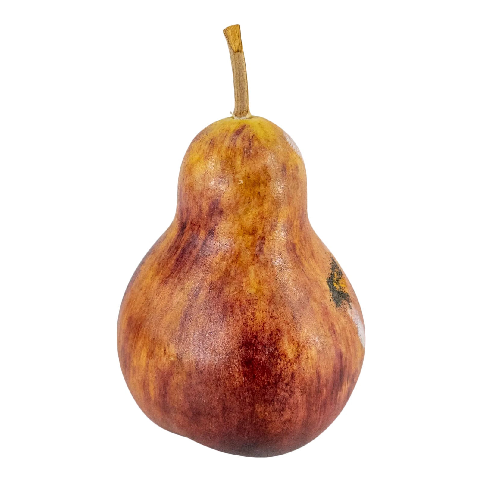 Mid 20th Century Carved Alabaster Stone Decorative Fruit Pear | Chairish